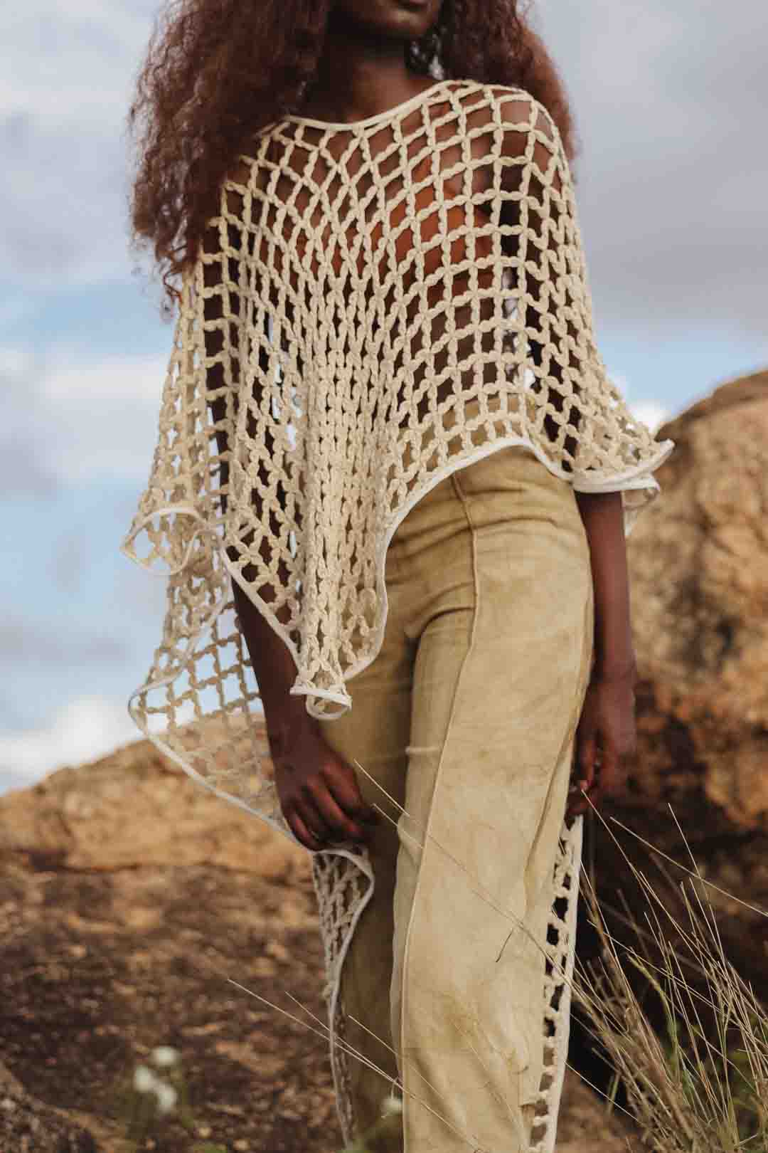 Hand-Crocheted Asymmetrical Bolero | Ethical African Fashion – Lilabare